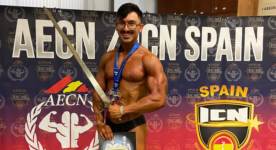 Alejandro Baldoy exhibe el nivel del culturismo en Palma del Río